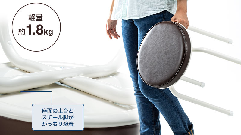 丸椅子（スツール・クッション・パイプ・オフィス・軽量・スタッキング・背もたれなし・おしゃれ・高さ48cm・2脚） EEX-CH61X2 | 激安通販のイーサプライ