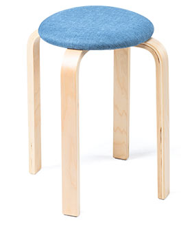 丸椅子（6脚セット・クッション・布・木製脚・スツール・スタッキング・おしゃれ・ブラック）EEX-CH83BKX6 | 激安通販のイーサプライ