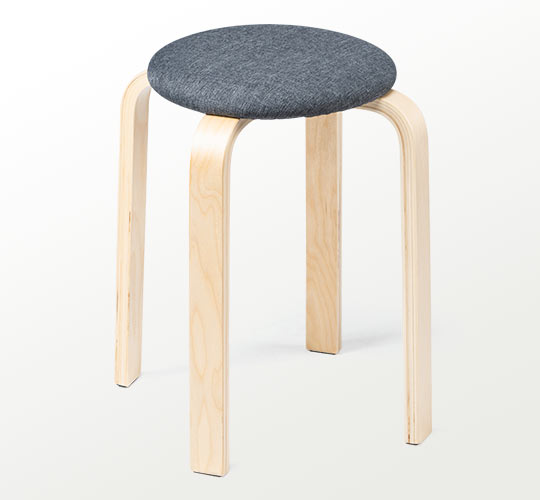 丸椅子（6脚セット・クッション・布・木製脚・スツール・スタッキング・おしゃれ・ブラック）EEX-CH83BKX6 | 激安通販のイーサプライ