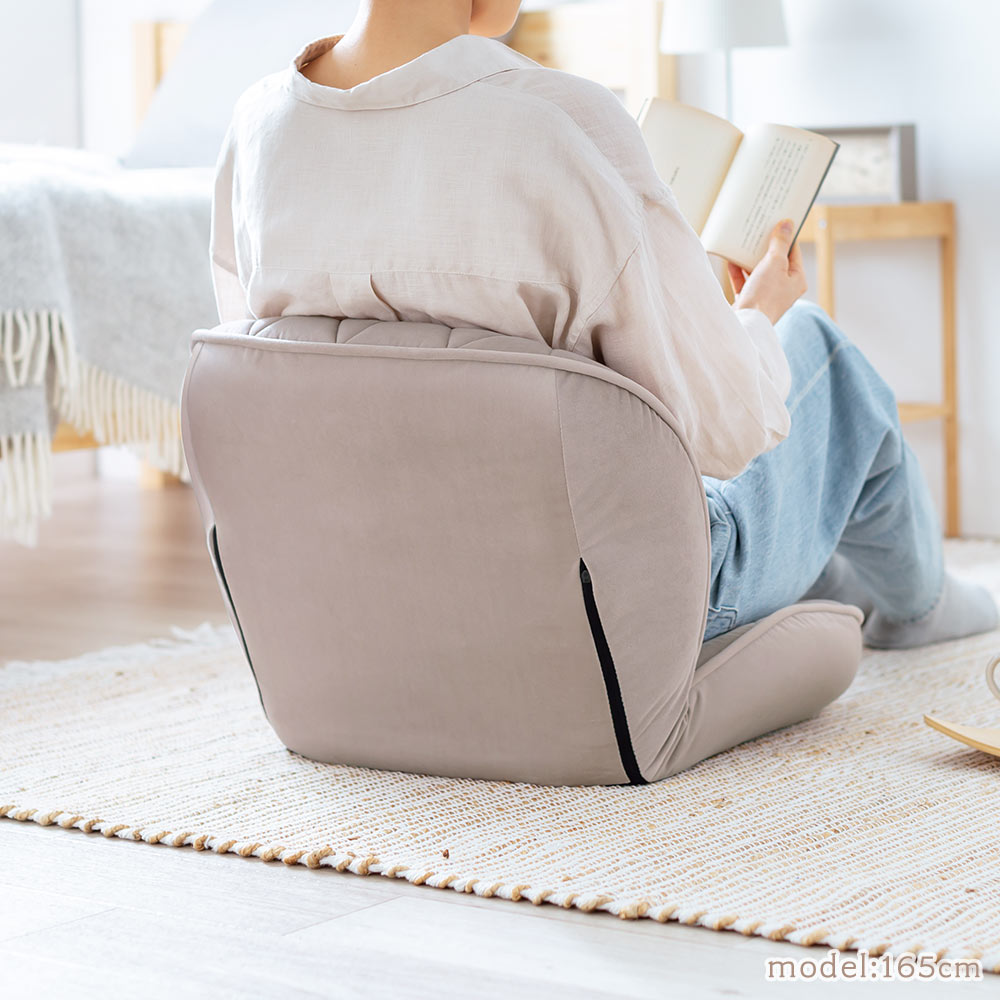 座椅子（コロン・コンパクト・フロアチェア・リクライニング・クッション・背もたれ・おすすめ・可愛い・おしゃれ・アイボリー）EEX-CHSD04ZWH イーサプライ | 激安通販のイーサプライ