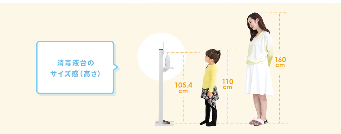 消毒液スタンド ペダル式（アルコール・ポンプ・ボトル・落下防止・衛生・業務用・入口・ホワイト） | 激安通販のイーサプライ EEX-DFT02