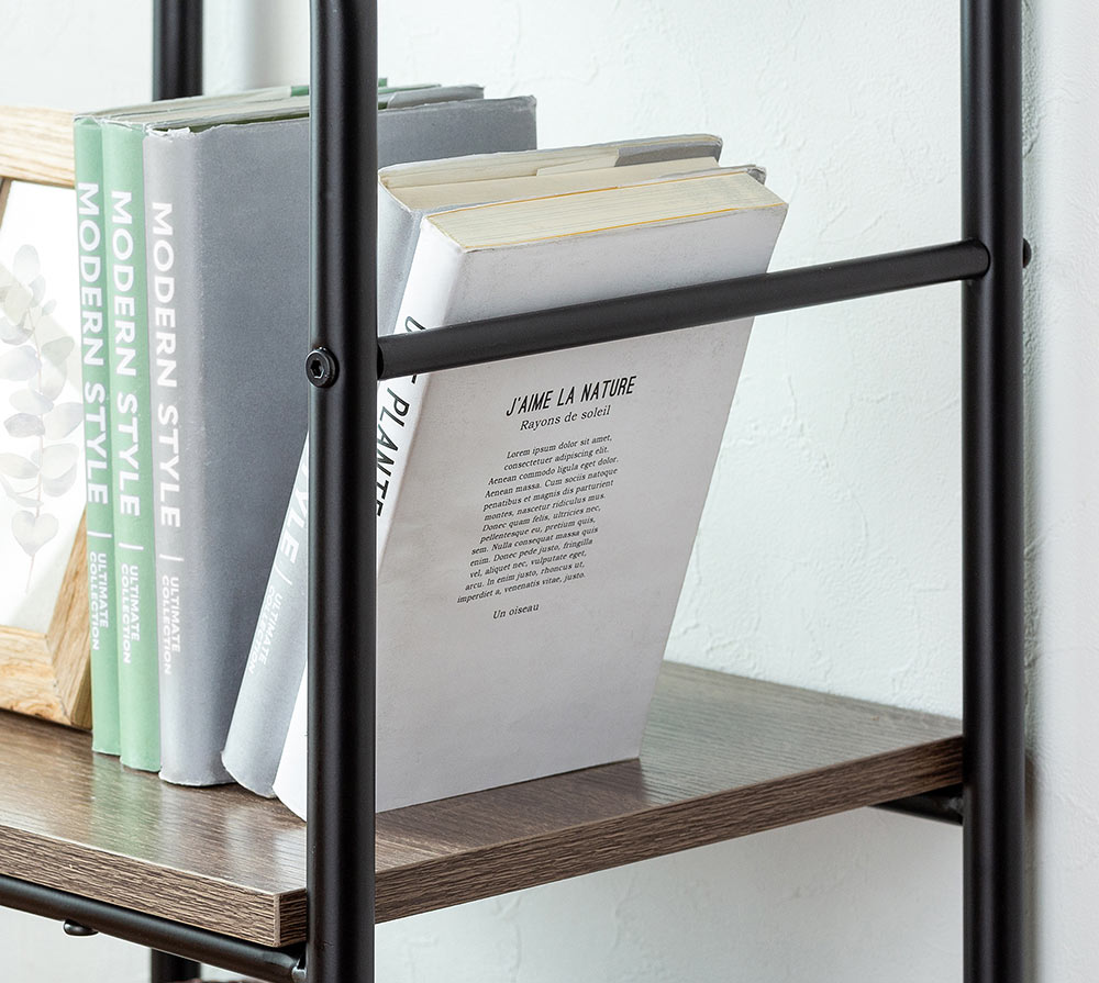 スリムラック（木目調・オープン・シェルフ・スチール製・4段・幅40cm・高さ120cm・おしゃれ・収納棚）EEX-DKSH02 | 激安通販のイーサプライ