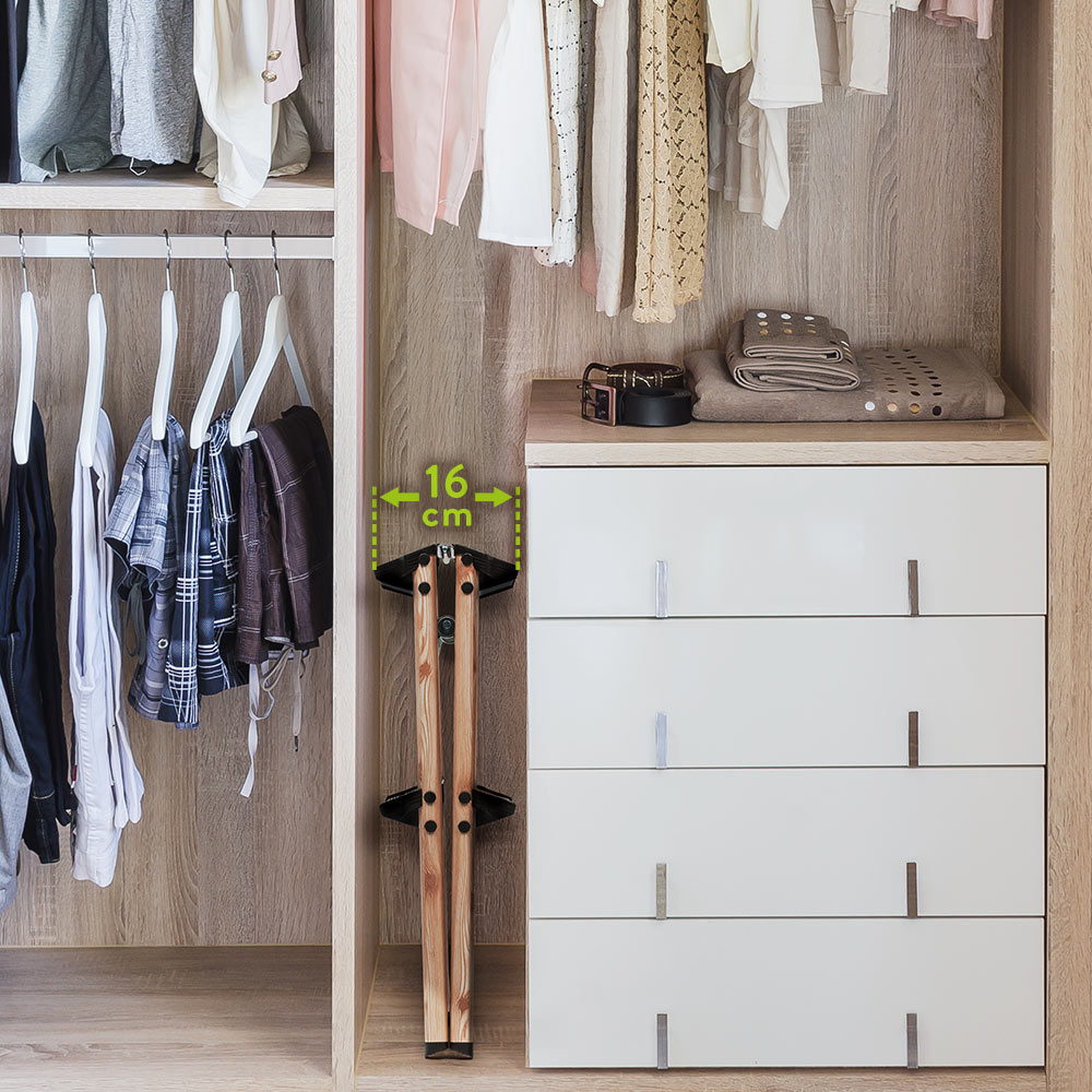 2段踏み台（脚立・ステップ・折りたたみ・収納・インテリア・木目・ブラウン・ベージュ・おすすめ） EEX-KYA5