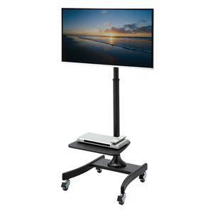 テレビスタンド（ロータイプ・キャスター・移動式・小型・棚板・角度調整・高さ調整・VESA） | 激安通販のイーサプライ EEX-TVS002