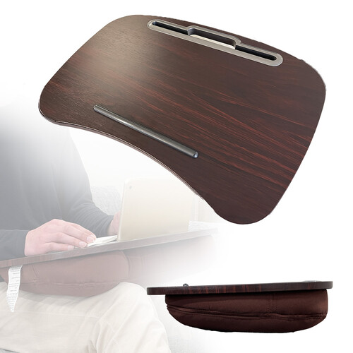 クッションテーブル（膝上・ラップトップ・ノートPC・タブレット・木目・読書・車・ベッド・食卓・ブラウン）EEX-KOT02BR | 激安通販のイーサプライ