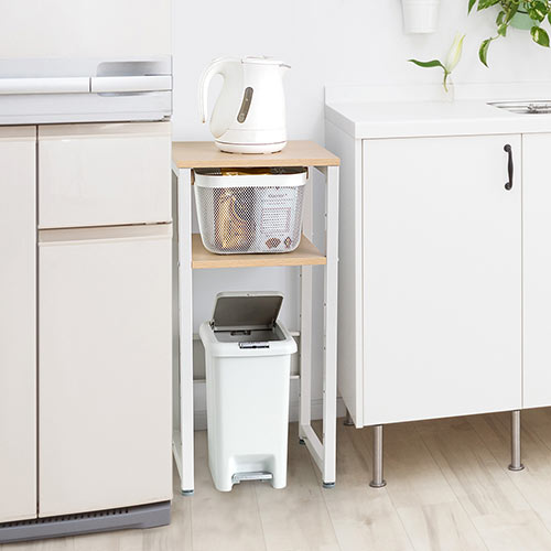 電話台（FAX・受付・脇机・置台・マルチスタンド・コンパクト・2段・ナチュラルブラウン）EEX-PRJS01WD-2 | 激安通販のイーサプライ