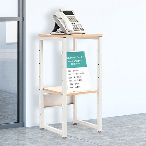 電話台（FAX・受付・脇机・置台・マルチスタンド・コンパクト・2段・ナチュラルブラウン）EEX-PRJS01WD-2 | 激安通販のイーサプライ