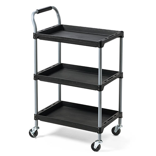 キッチンワゴン 3段（キャスター・作業台・台車・棚・プラスチック・軽量・樹脂・ホワイト・おしゃれ） | 激安通販のイーサプライ EEX-TW11WH