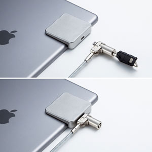 セキュリティワイヤー固定金具（アンカーベース・ネジ・両面テープ・鍵・ロック・タブレット・iPad・モニター・ノートパソコン） | 激安通販のイーサプライ EEX-SLP01